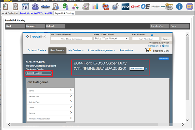 Using the RepairLink Catalog