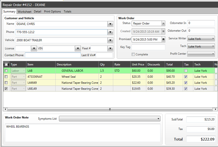 About the Estimate Screen