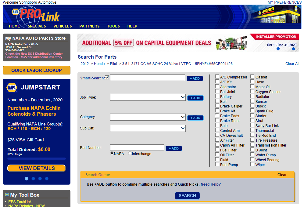NAPA PROLink Catalog