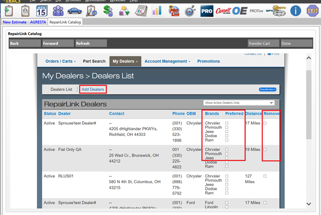 Using the RepairLink Catalog